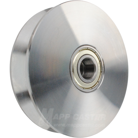 100mm x 24mm (3.93"x 0.94") Solid Steel V-Groove Wheel - 660 Lbs Capac ...