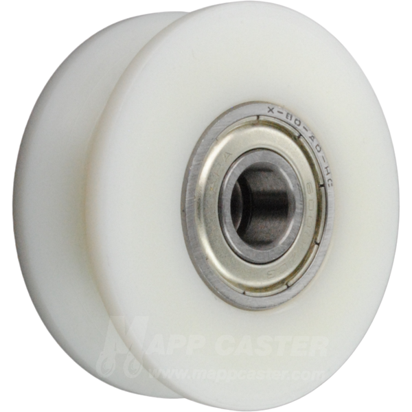 50mm x 18mm (1.96" x 0.7") Nylon V-Groove Wheel - 110 Lbs Capacity ...