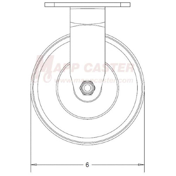 6" x 1-1/2" Double Flanged Cast Iron Wheel Rigid Caster - 500 Lbs Capa ...